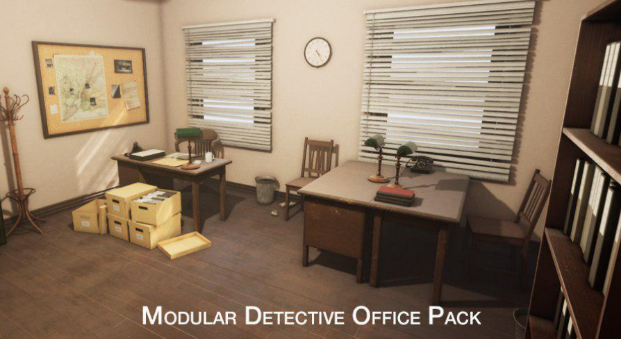 Modular Detective Office Pack in Environments - UE Marketplace