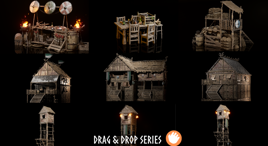 Houses - Modular Medieval Houses - House in Props - UE Marketplace