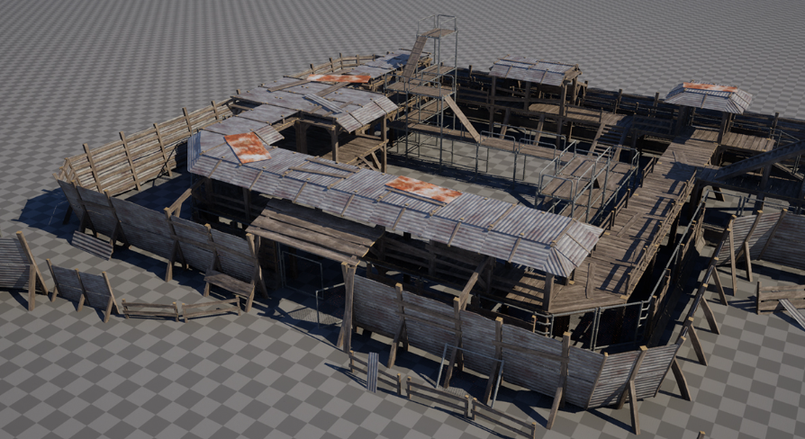 Modular Post-Apocalyptic Base/Outpost in Props - UE Marketplace