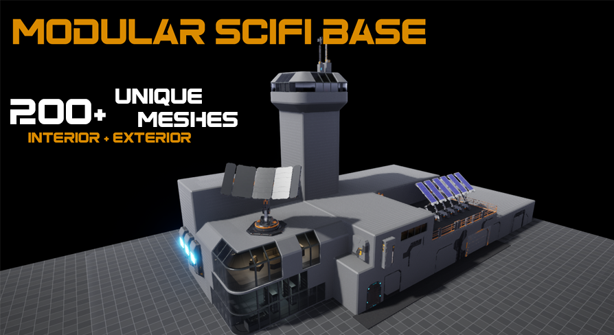 Modular Sci-Fi Customizable Base in Environments - UE Marketplace