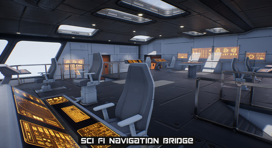 Single Person Bridge Sci Fi Spacecraft
