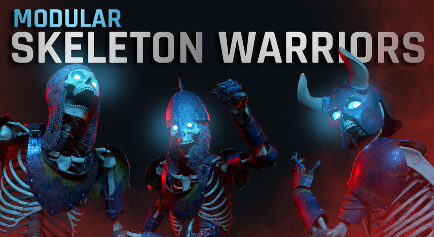 Modular Skeleton Warriors in Characters - UE Marketplace