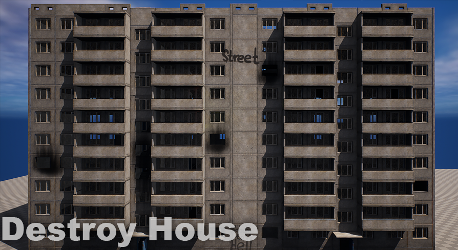 Modular destroy house, 카테고리 소품 - UE 마켓플레이스