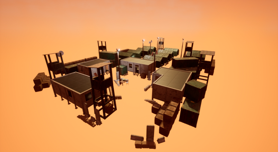 Modular military base with props / WW2 in Props - UE Marketplace