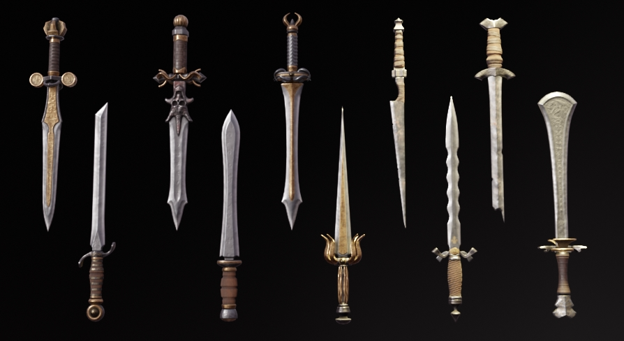 Modular one-handed short swords set part 1 in Weapons - UE Marketplace