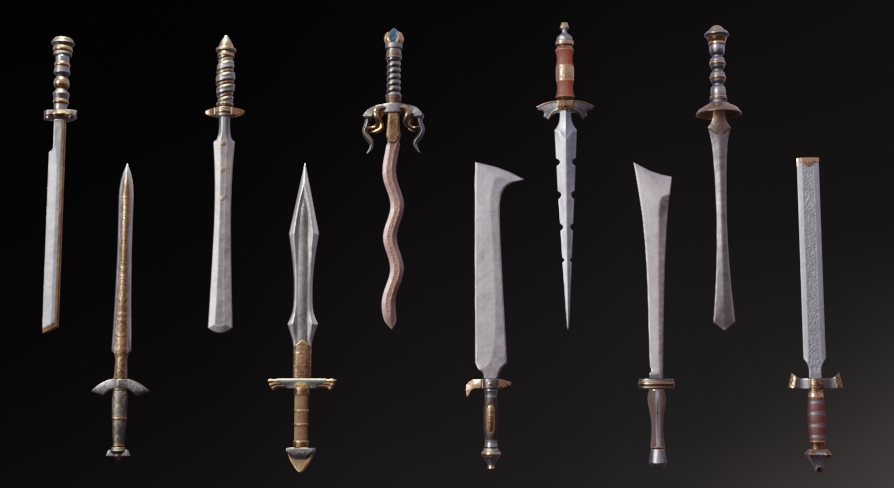 Modular one-handed short swords set part 3 in Weapons - UE Marketplace
