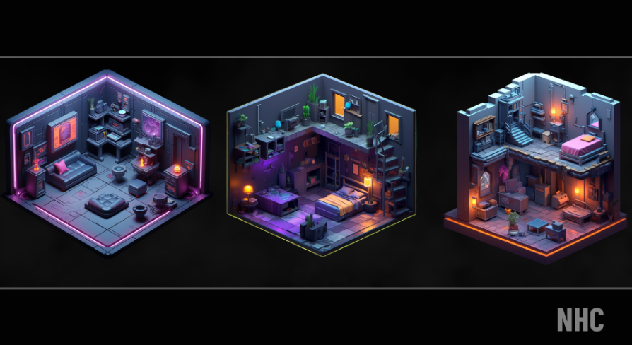 NHC - Fantastic Isometric Rooms in 2D Assets - UE Marketplace