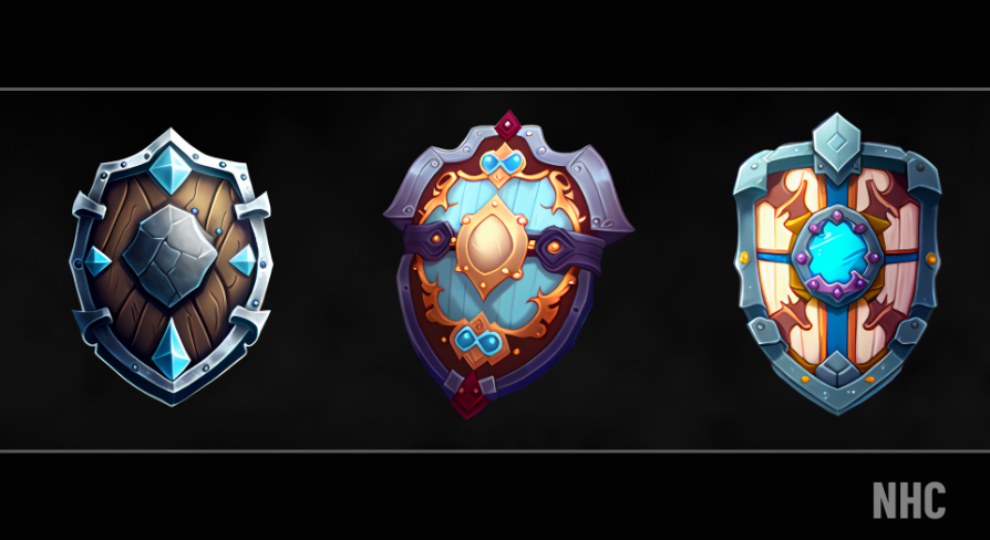 NHC -Medieval Stylizied Shields Pack 1：2Dアセット - UE マーケットプレイス