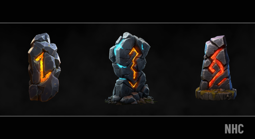NHC - Stylized Rune Rocks in 2D Assets - UE Marketplace