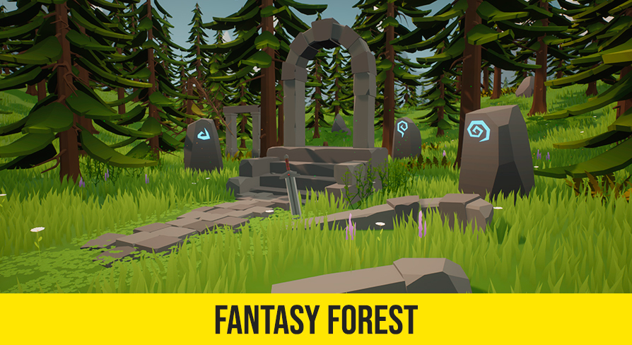 Low Poly Fantasy Forest：環境 - UE マーケットプレイス