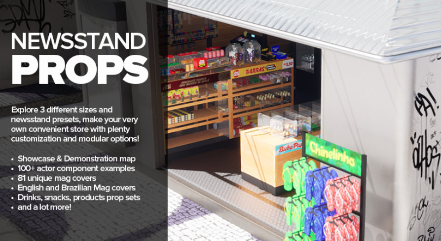 在道具创建的Newsstand PROPS - 虚幻引擎商城