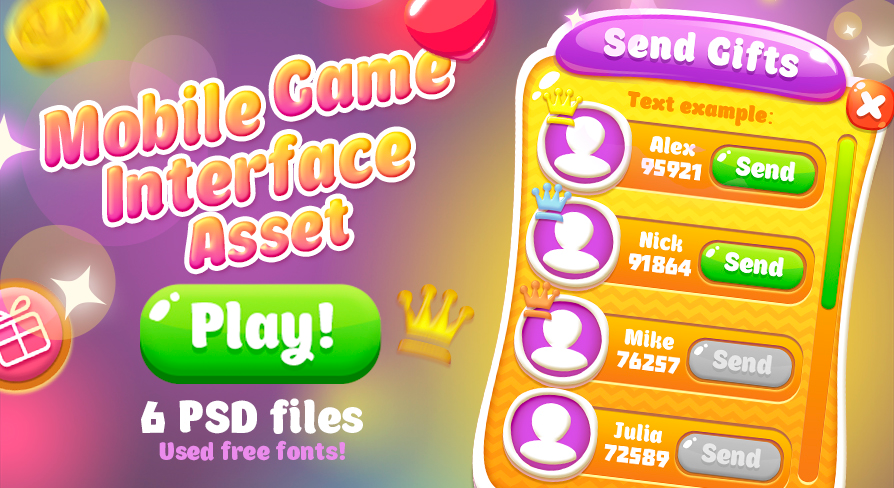 Orange Casual GUI in 2D Assets - UE Marketplace