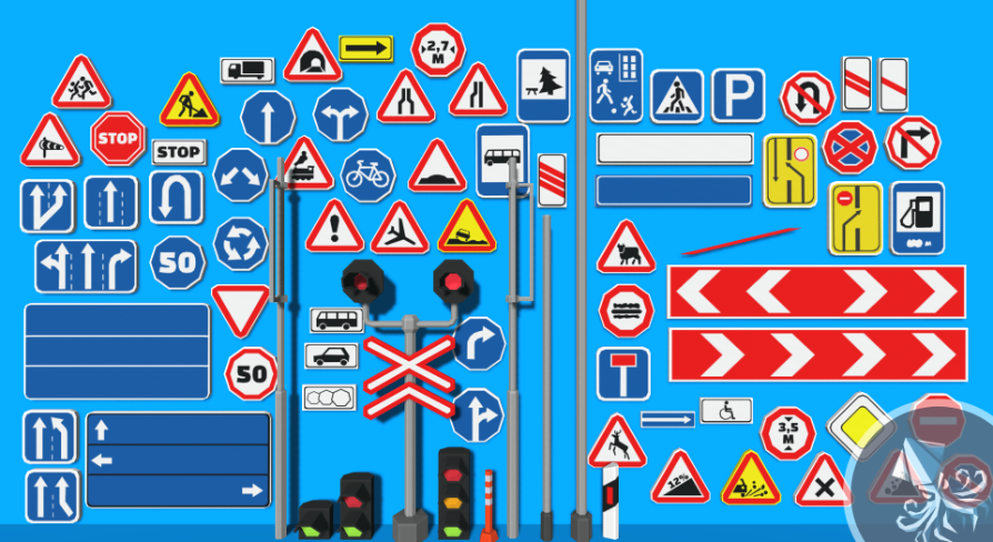POLY ROAD MARKINGS AND SIGNS in Props - UE Marketplace
