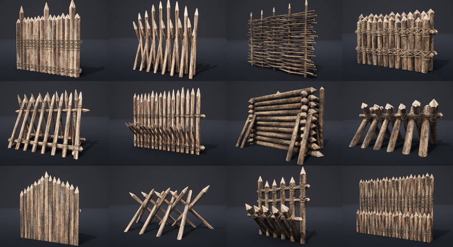 Palisade Walls and Barriers - v1 in Props - UE Marketplace