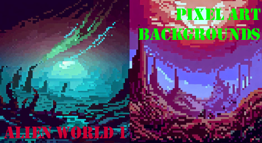 Pixel Art Backgrounds: Alien Worlds 1 in 2D Assets - UE Marketplace