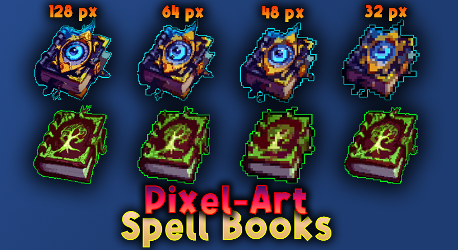 Pixel-Art Spell Books in 2D Assets - UE Marketplace
