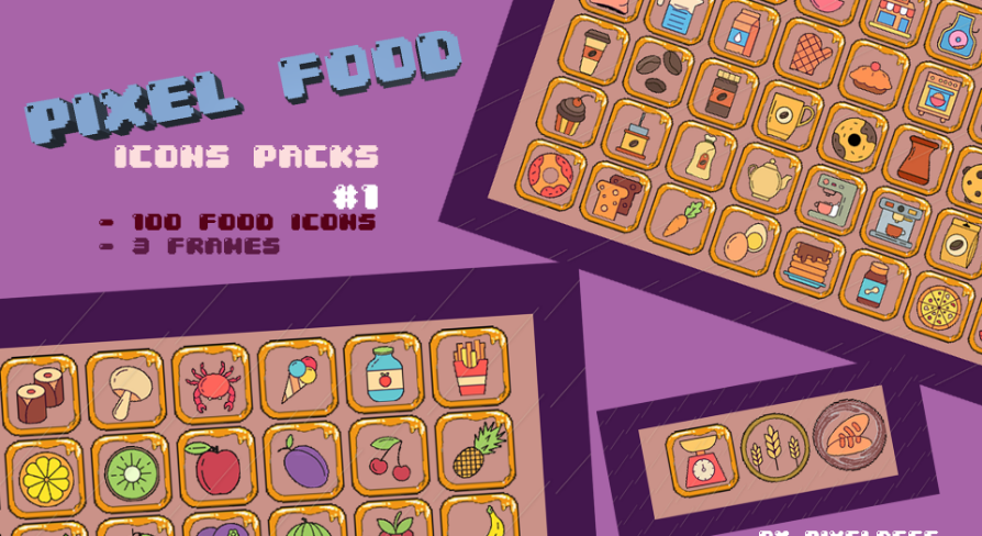 Pixel Food Icon Packs in 2D Assets - UE Marketplace