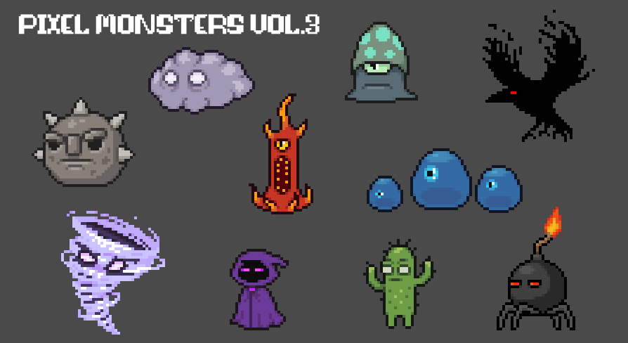 Pixel Monsters Vol.3 in 2D Assets - UE Marketplace