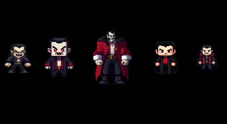 Pixel Vampire Characters in 2D Assets - UE Marketplace