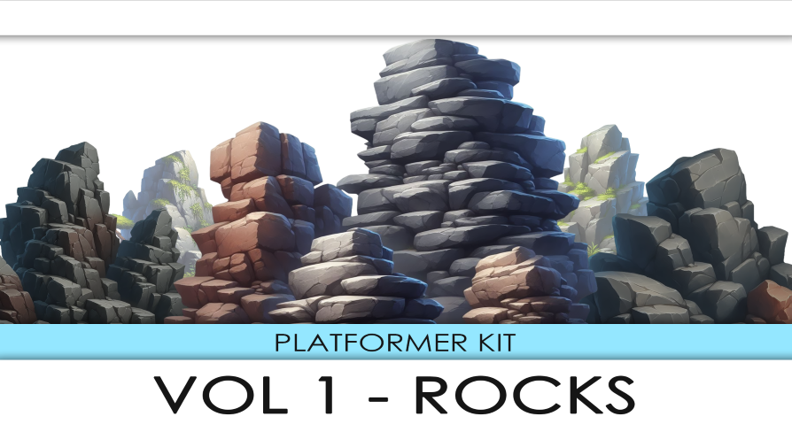 Platformer Kit - Vol 1 - Rocks：2Dアセット - UE マーケットプレイス