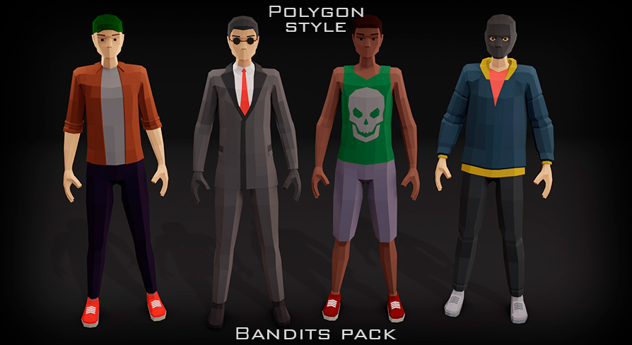 Polygon style - Bandits Pack, 카테고리 캐릭터 - UE 마켓플레이스