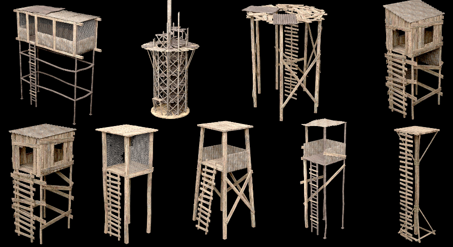 Post Apocalyptic Wooden Watchtowers in Props - UE Marketplace