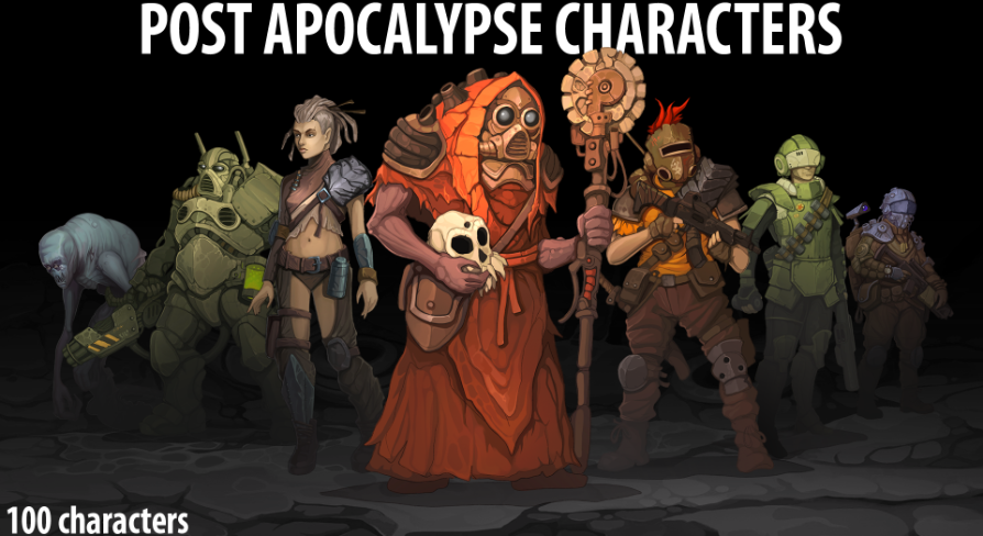 Post Apocalypse Characters in 2D Assets - UE Marketplace