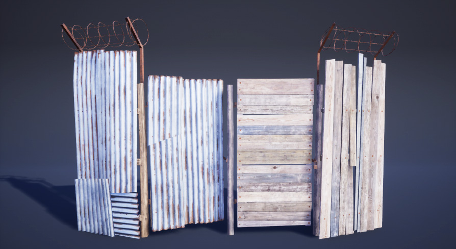 Post Apocalyptic Fence in Props - UE Marketplace