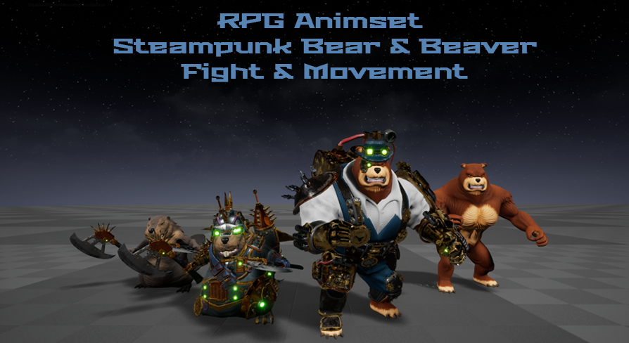 [RPG Animset 2PACK] Steampunk Bear & Beaver - Fight & Movement in ...