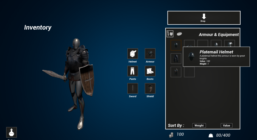 在蓝图创建的RPG Inventory System - 虚幻引擎商城