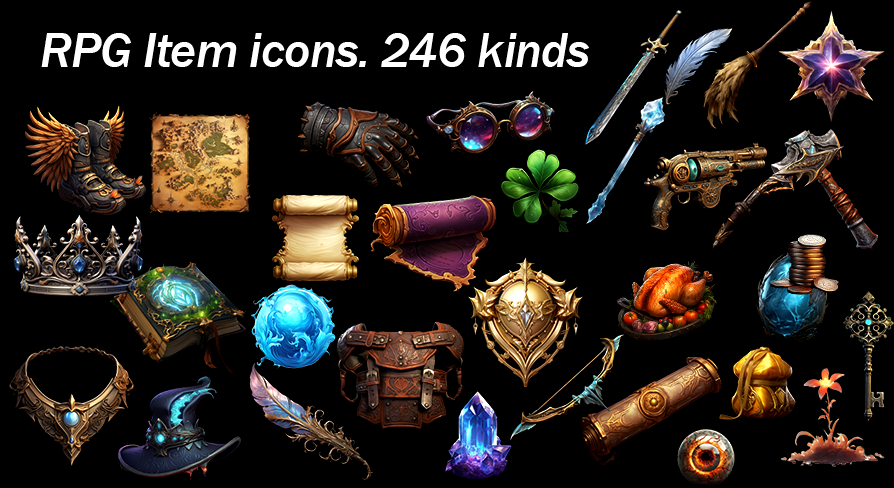RPG Item Icon 247kinds in 2D Assets - UE Marketplace