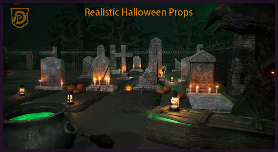 在道具创建的Realistic Halloween Props - 虚幻引擎商城