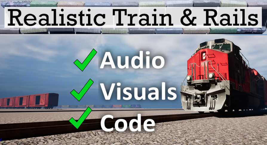 Realistic Train & Railroad System with Modern Diesel Engine & Boxcar ...