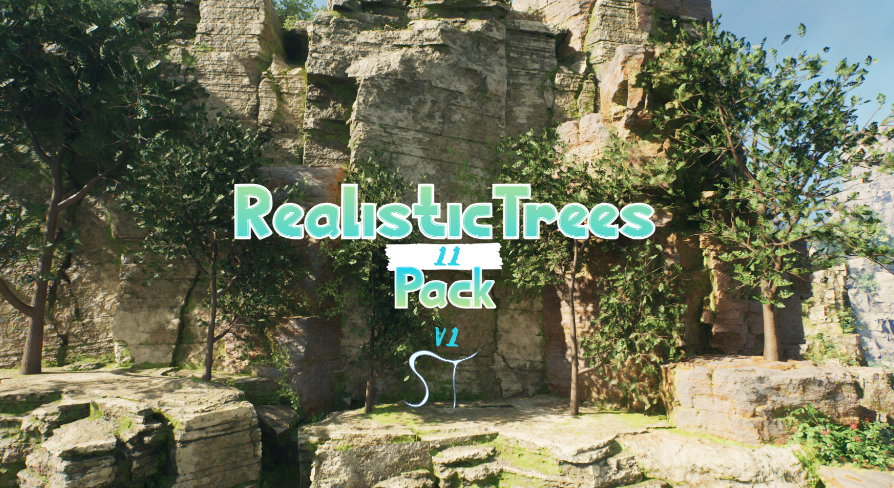 Realistic Trees Pack V1：プロップ・小物 - UE マーケットプレイス