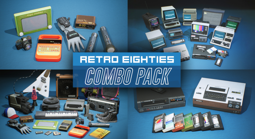 Retro Eighties - COMBO Prop Pack (VOL 1-2) in Props - UE Marketplace