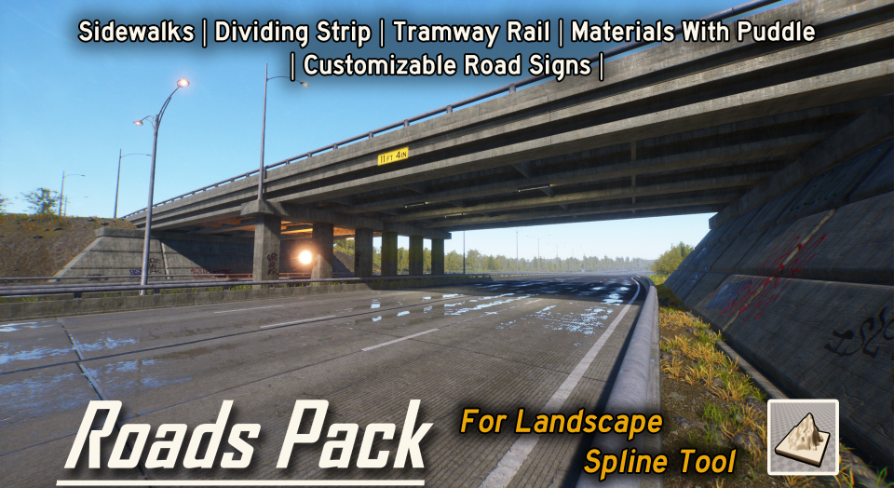 Roads Pack, 카테고리 배경 - UE 마켓플레이스