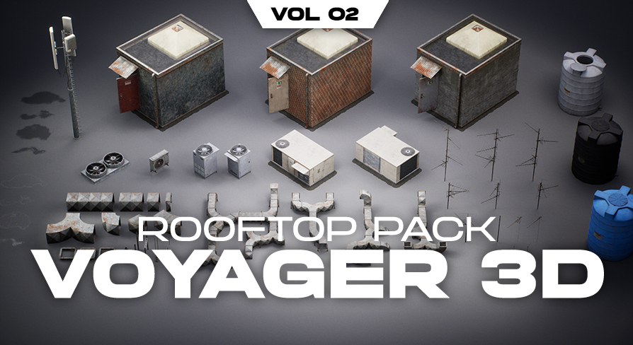 Rooftop Props Pack Vol.02 in Props - UE Marketplace