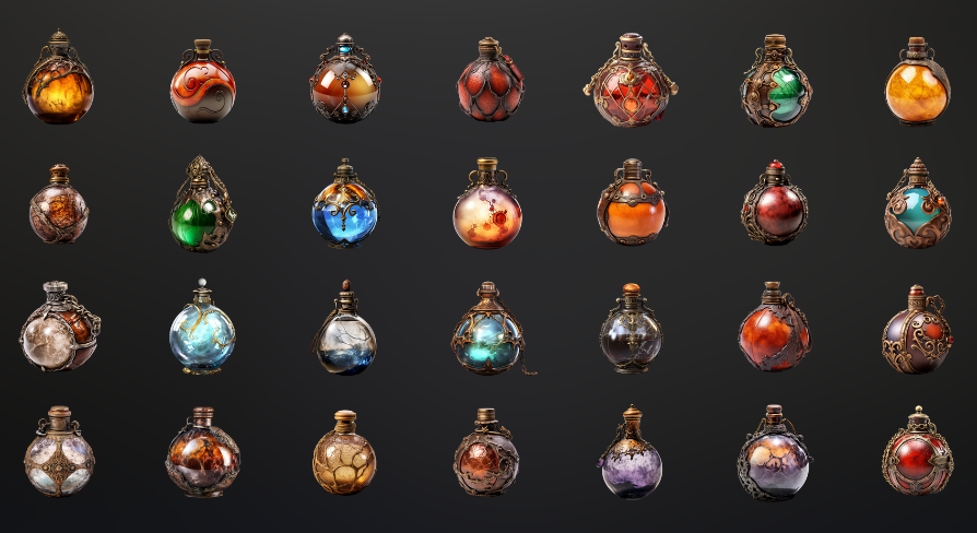 Round Potion Bottle - Icon Pack in 2D Assets - UE Marketplace