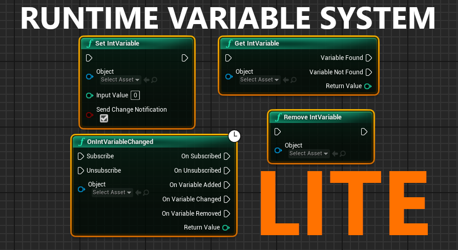在代码插件创建的Runtime Variable System Lite - 虚幻引擎商城