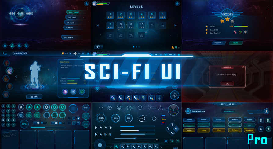 SCI-FI UI Pack_V1 Pro, 카테고리 2D 애셋 - UE 마켓플레이스