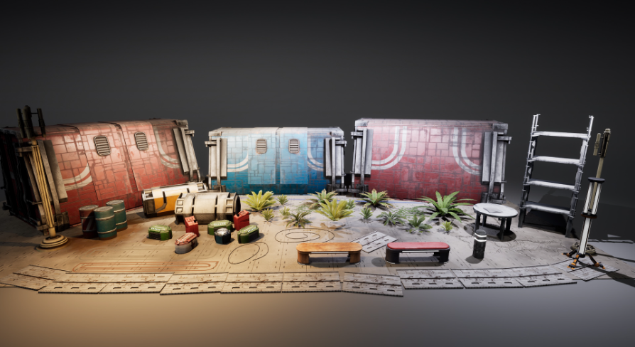 Science fiction Jungle City Props in Props - UE Marketplace