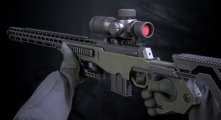 SR-S96 Sniper Rifle With Hands And Weapon Case, 카테고리 무기 - UE 마켓플레이스