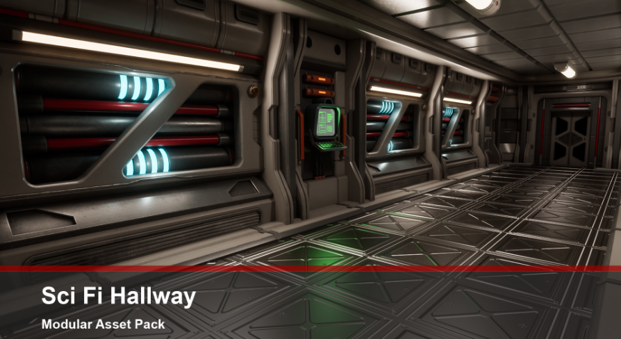 Sci FI Hallway Asset Pack in Environments - UE Marketplace