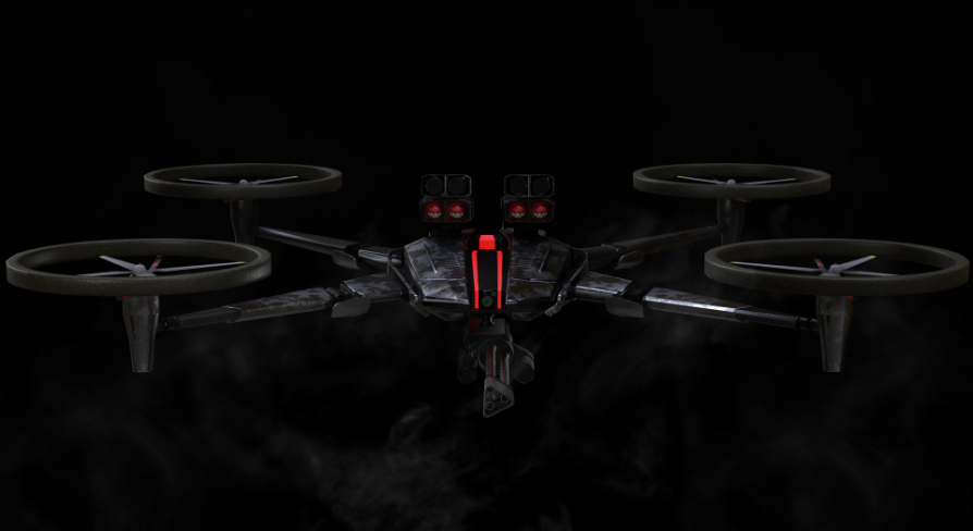 Sci-Fi Assault Drone + VFX in Props - UE Marketplace