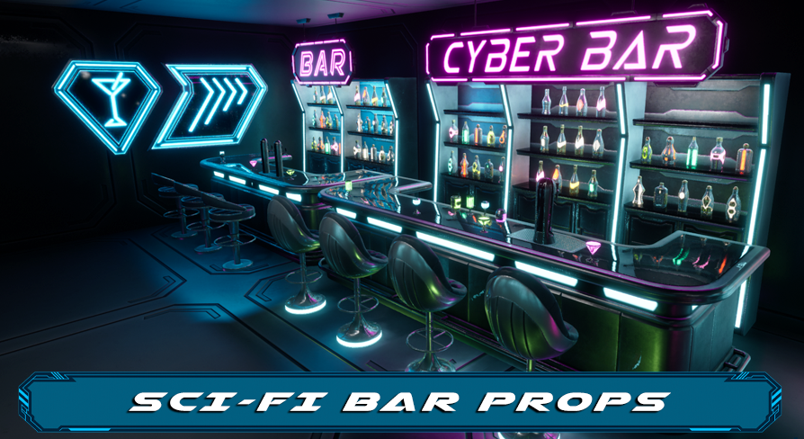 Sci-Fi Bar Props, 카테고리 소품 - UE 마켓플레이스
