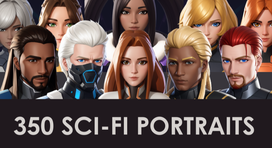 Sci-Fi Character Portraits Mega Pack - 350 Transparent NPC Portraits in ...