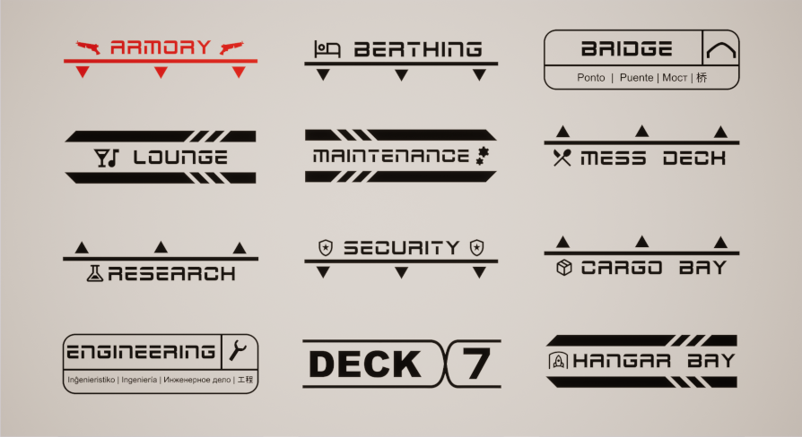 在二维资源创建的SciFi Decals Style 1 - 虚幻引擎商城