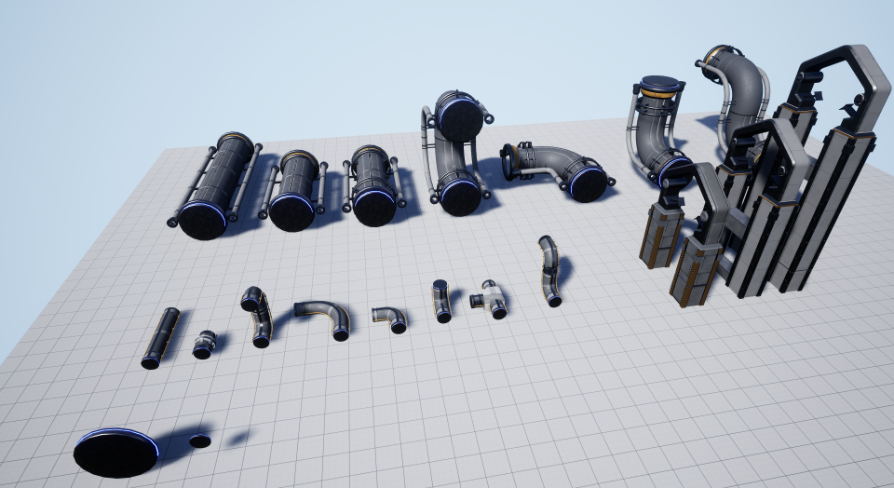 Customizable Sci-Fi Pipe Package in Props - UE Marketplace
