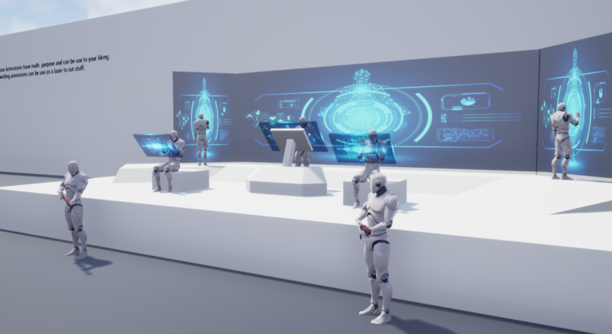 Sci-Fi workers animation pack. in Animations - UE Marketplace