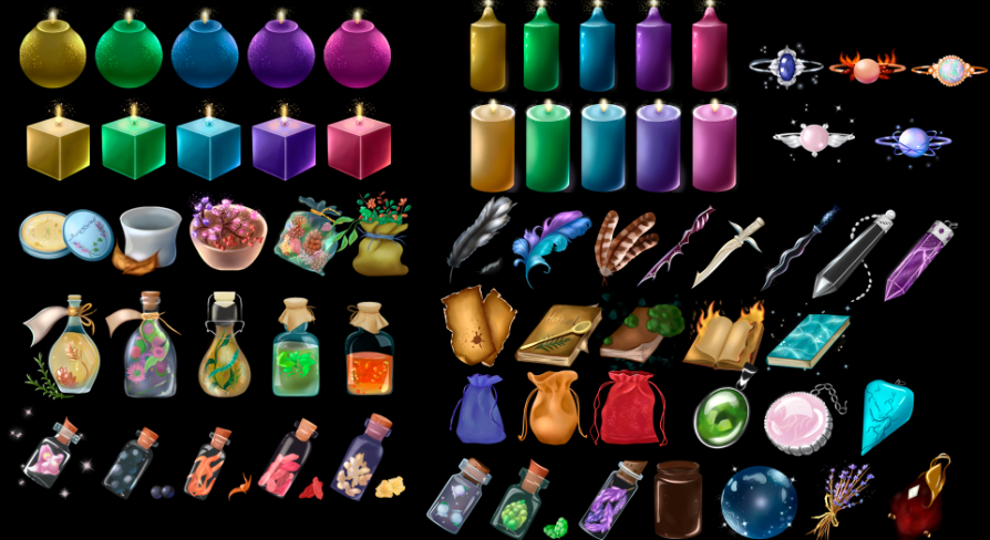 Set of magic game icons in 2D Assets - UE Marketplace